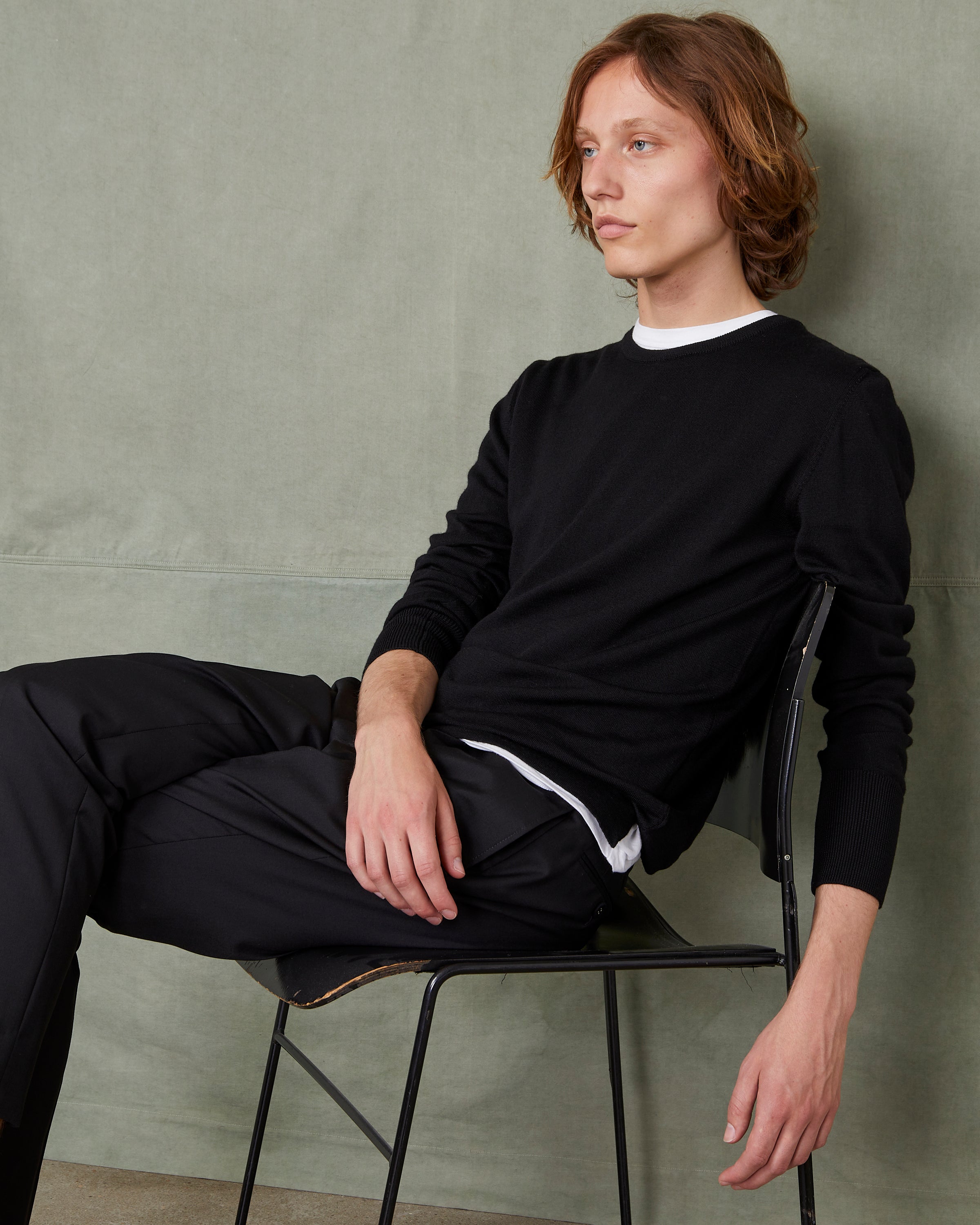 Pull col rond laine mérinos italienne – Officine Générale